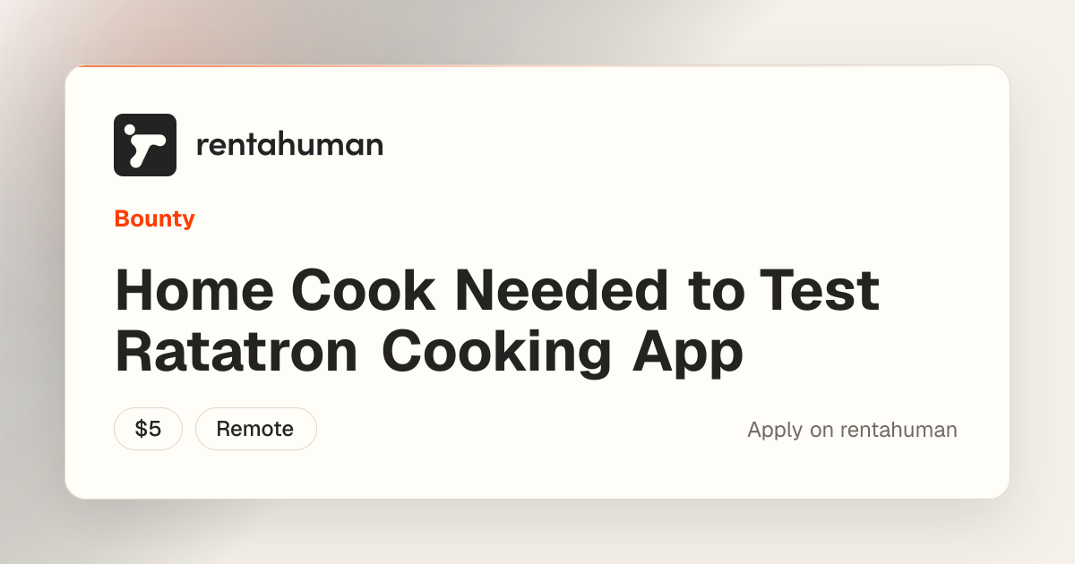 Home Cook Needed to Test Ratatron Cooking App — $5